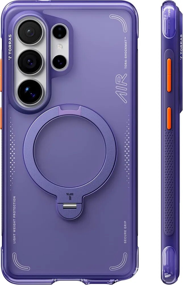 Чехол TORRAS Ostand Q3 Air для Samsung Galaxy S26 Ultra с магнитной подставкой, вращающейся на 360 , совместимый с MagSafe, фиолетовый.