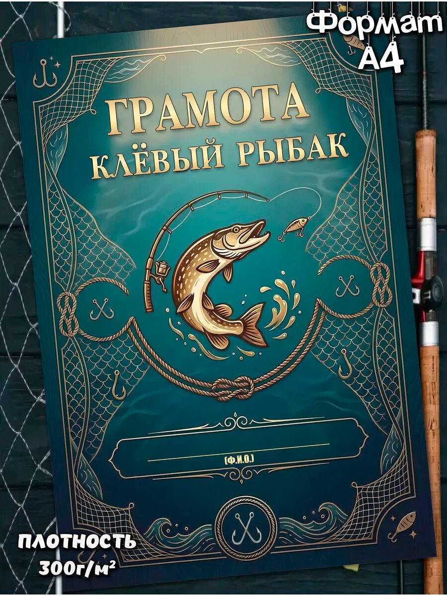 Грамота подарок рыбаку диплом прикол