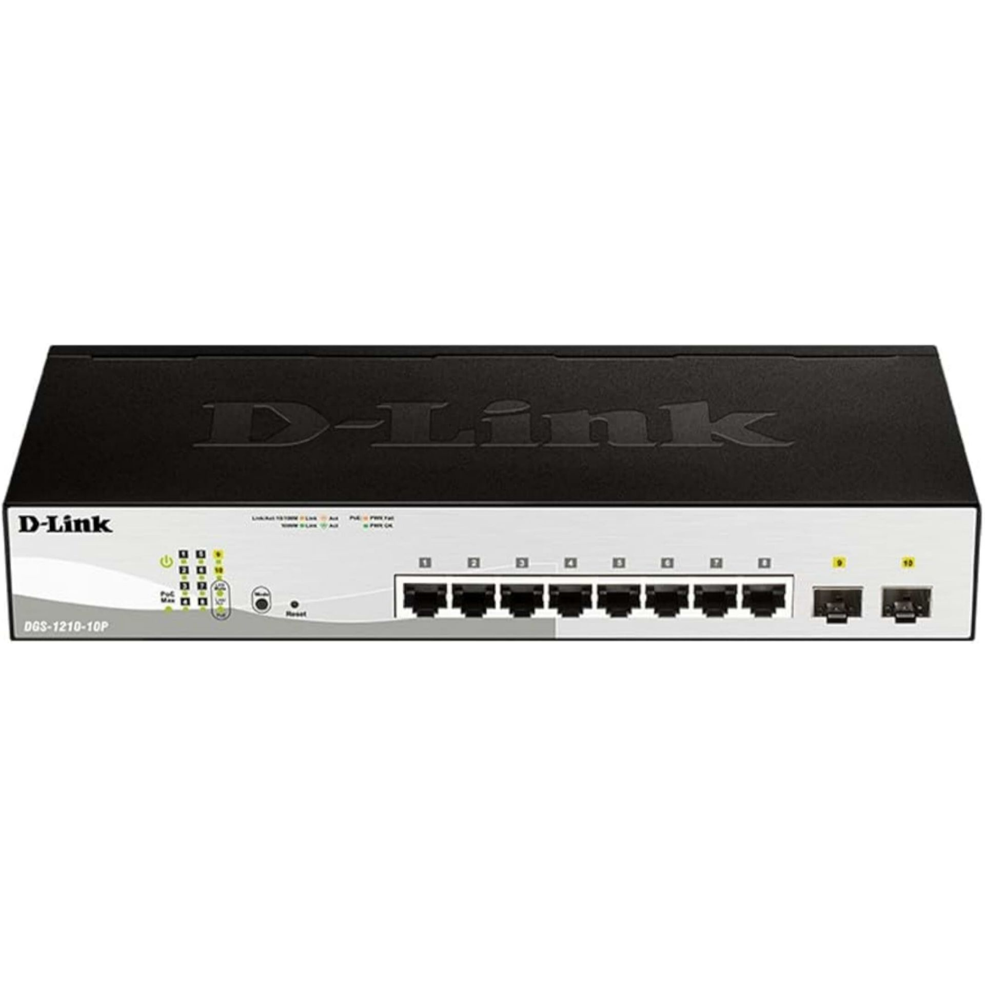 Коммутатор D-Link DGS-1210-08P/G3A, управляемый L2, 8 х 10/100/1000Base-T, PoE, черный