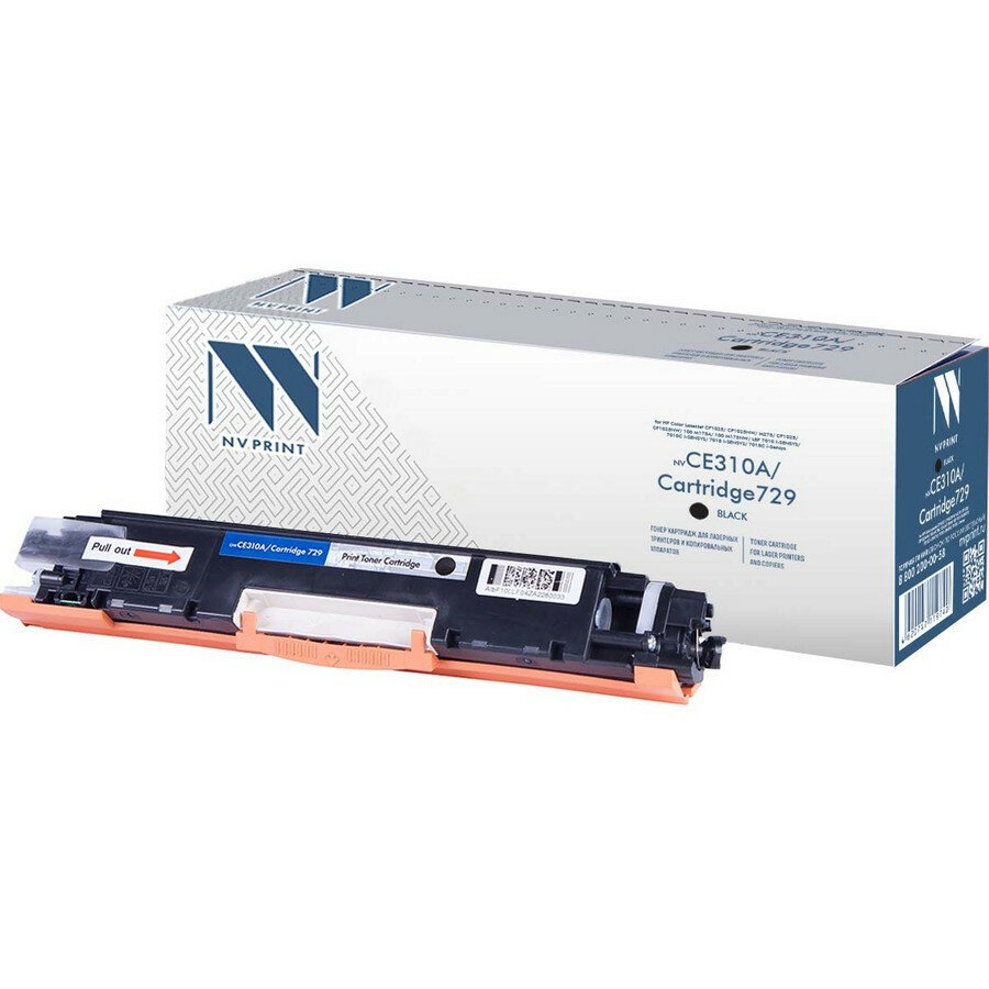NV Print NVP-CE310A/729Bk Картридж совместимый NV-CE310A / NV-729 Black для HP Color LaserJet CP1025 / CP1025nw / M275 / CP1025 / CP1025nw / 100 M175a / 100 M175nw / LBP 7010 i-Sensys / 7010C i-Sensys / 7018 i-Sensys / 7018C i-Sensys (1200k)