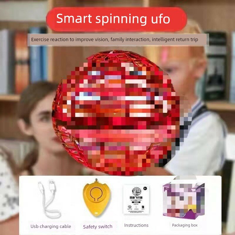 Умный сенсорный шар-летающий шар для детей - 3D-полетный шар с пультом управления, красный цвет