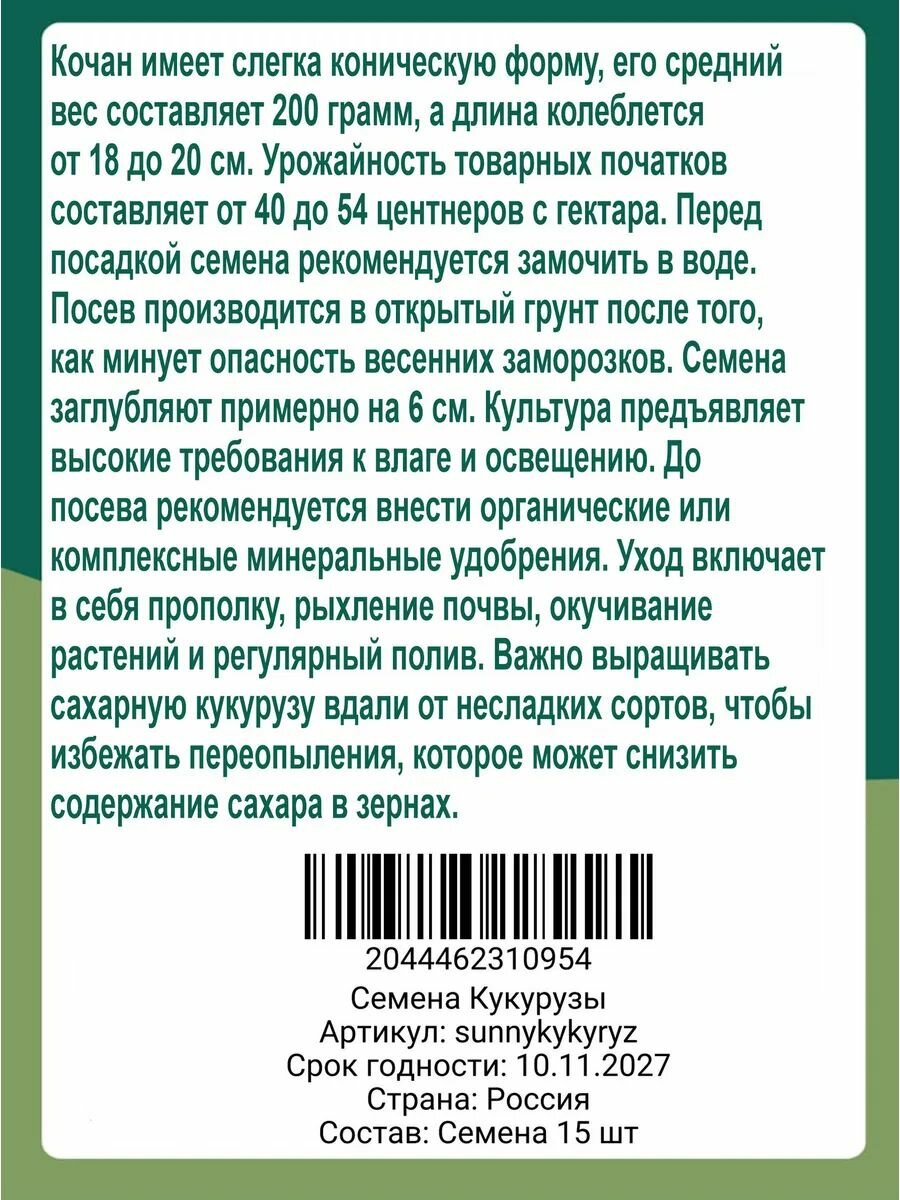 Семена Кукурузы — фото 1