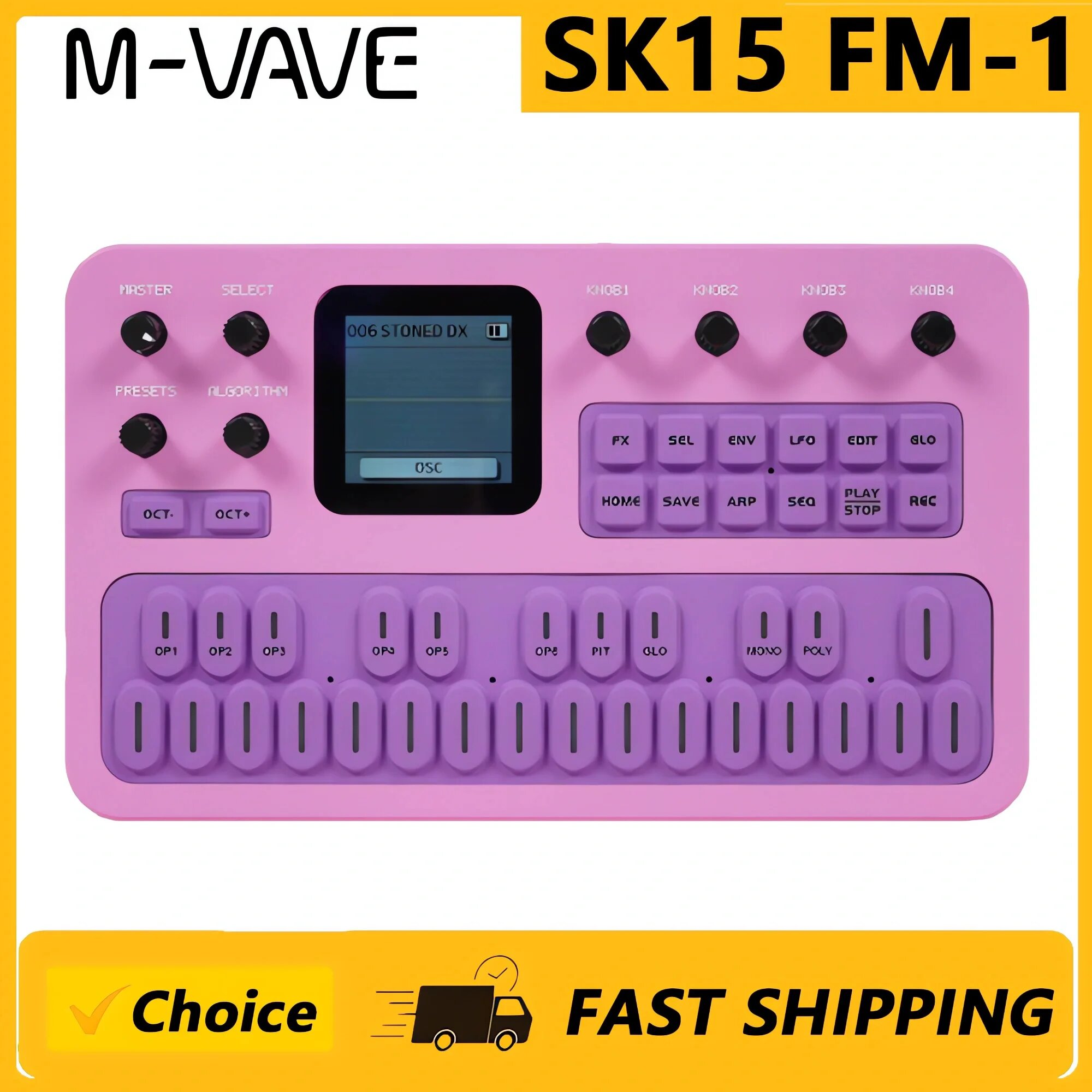 Портативный синтезатор M-VAVE SK15 FM-1 purple