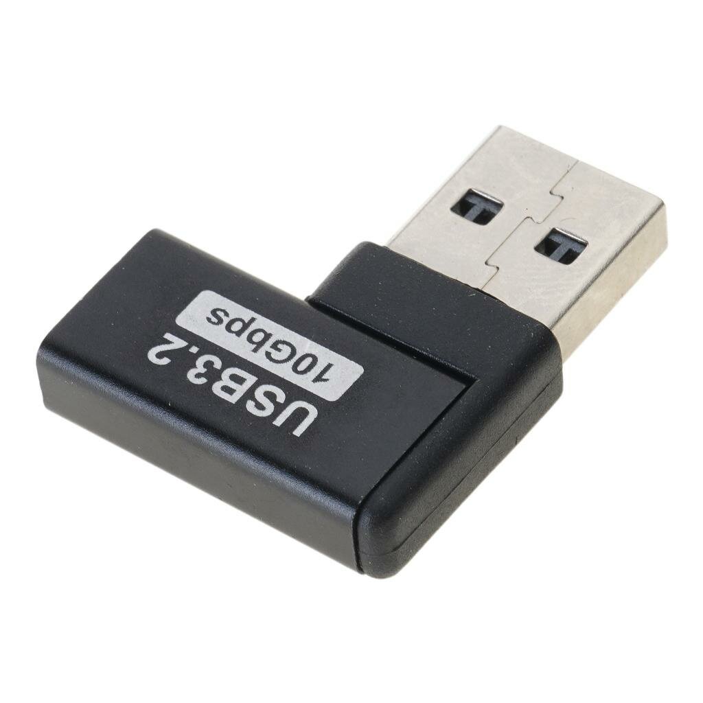 Кабель-адаптер USB 3.0 (M) — Type C (F) 90°, боковой изгиб