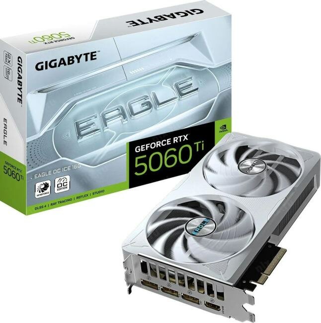 GIGABYTE EAGLE GV-N506TEAGLEOC ICE-16GD (GeForce® RTX 5060 Ti) 16 Гб, GDDR7, 128 бит, PCI Express, 3xDP,1xHDMI