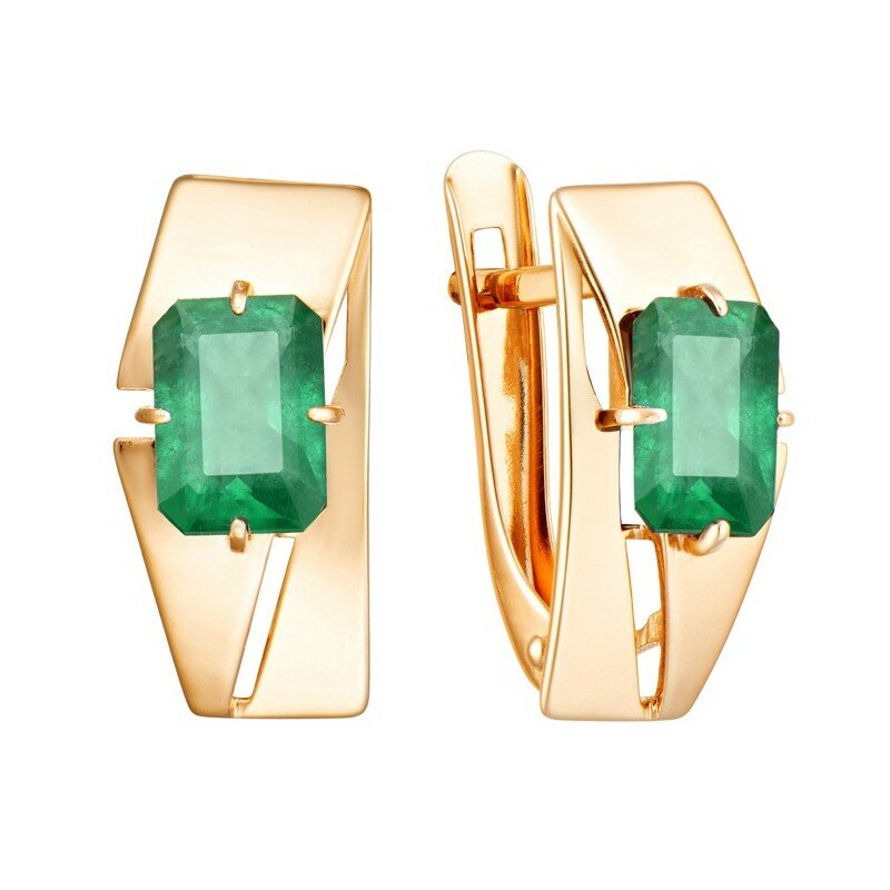 Серьги Яхонт, золото, 585 проба, агат