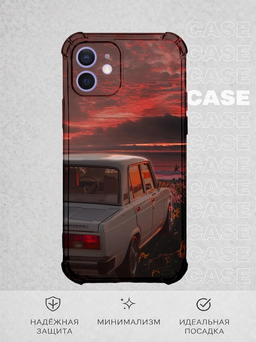 Чехол на iPhone 12 с принтом ВАЗ 2107