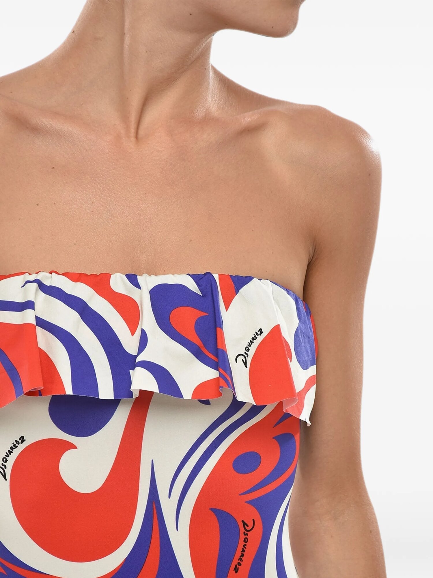 Купальник DSQUARED2 All-over printed swim strapless one piece, размер 44 — фото 1
