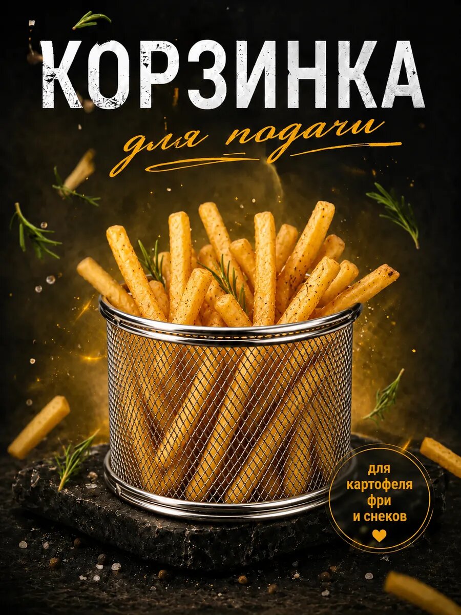Корзина для снеков Доляна «Лонгфилд», d=8,8 см, нержавеющая сталь, хромированный
