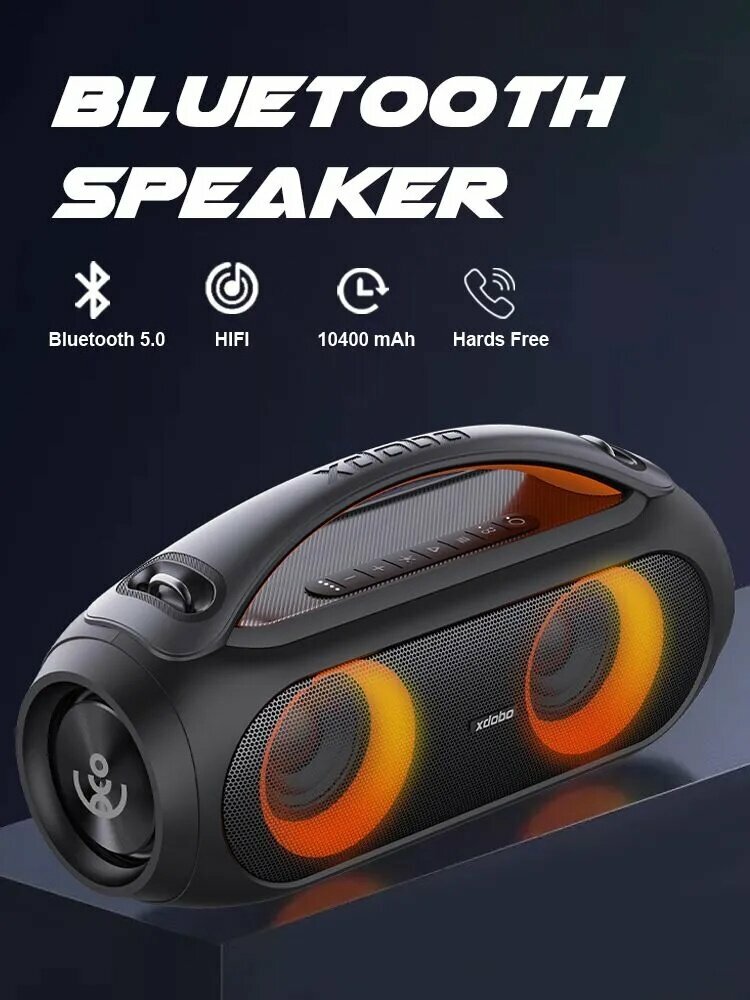 Колонка блютуз беспроводная с подсветкой, 80 W VibePlus1-е поколение