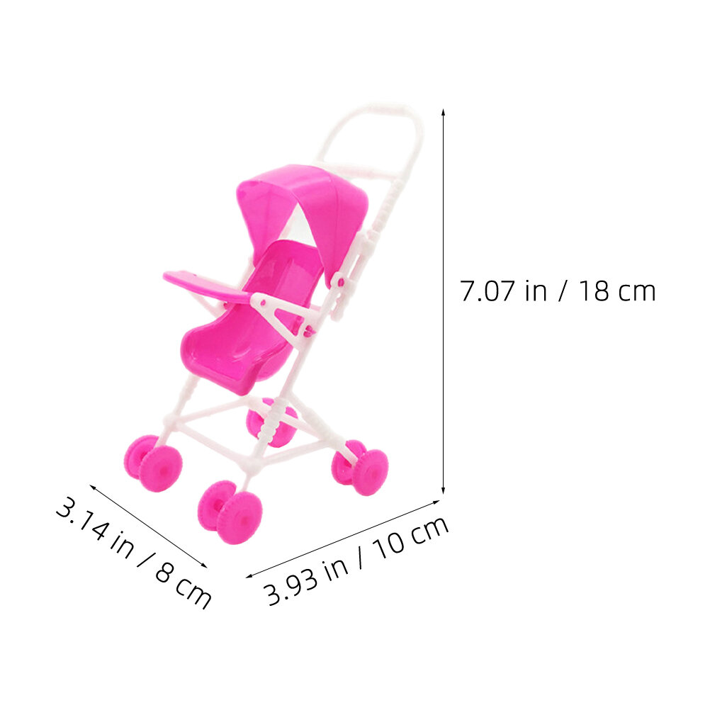 Коляска Для Кукол Розовая 3 Штуки Размер 18.00X10.00X8.00CM Идеально Для Ролевых Игр В Доме Кукол