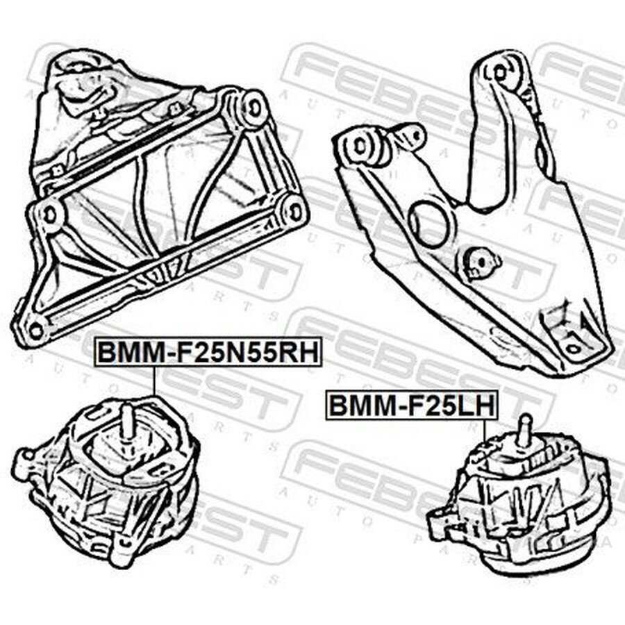 Опора двигателя BMW X3 F25 2009-2017 лев. (гидравлика) FEBEST BMMF25LH
