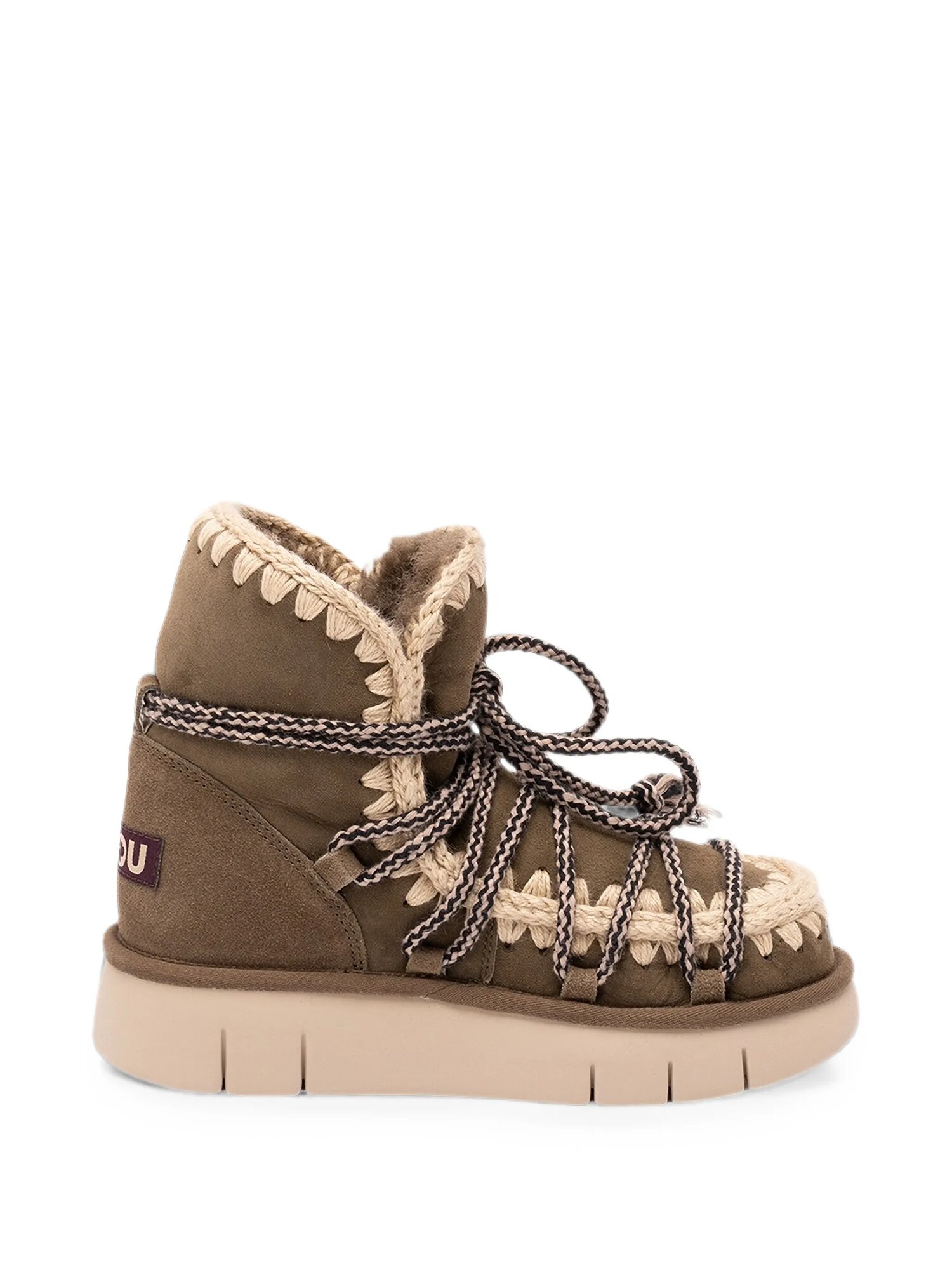 Ботинки Mou Crochet-trim lace-up ankle boots