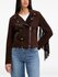 Куртка VICOLO Fringe-trimmed biker jacket, размер 48, brown