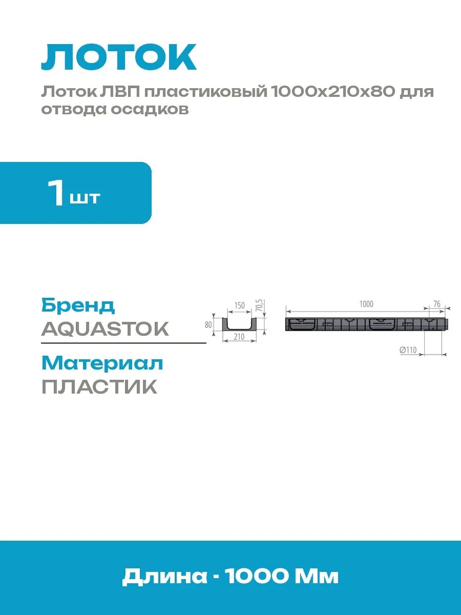 Дренажный лоток для отвода воды пластиковый 150 мм сечение