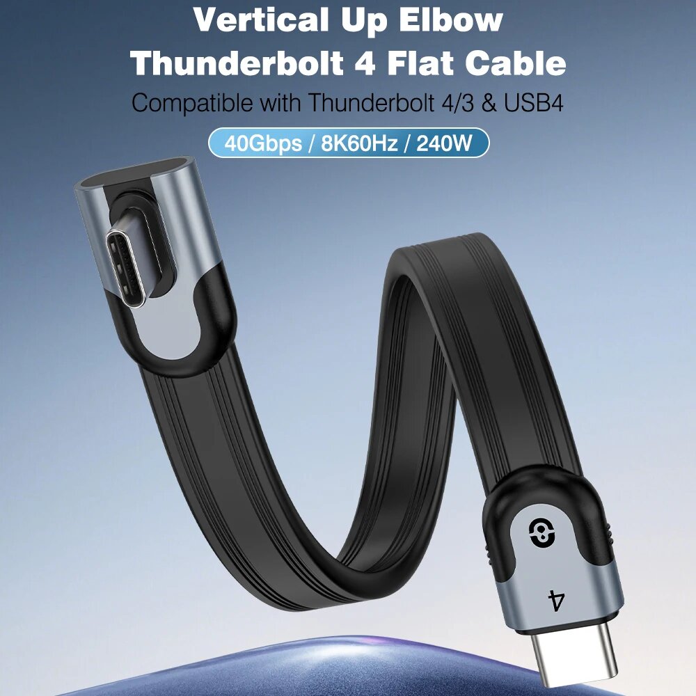 Thunderbolt 4 кабель 0.15m, 3D Offset Bend — фото 1
