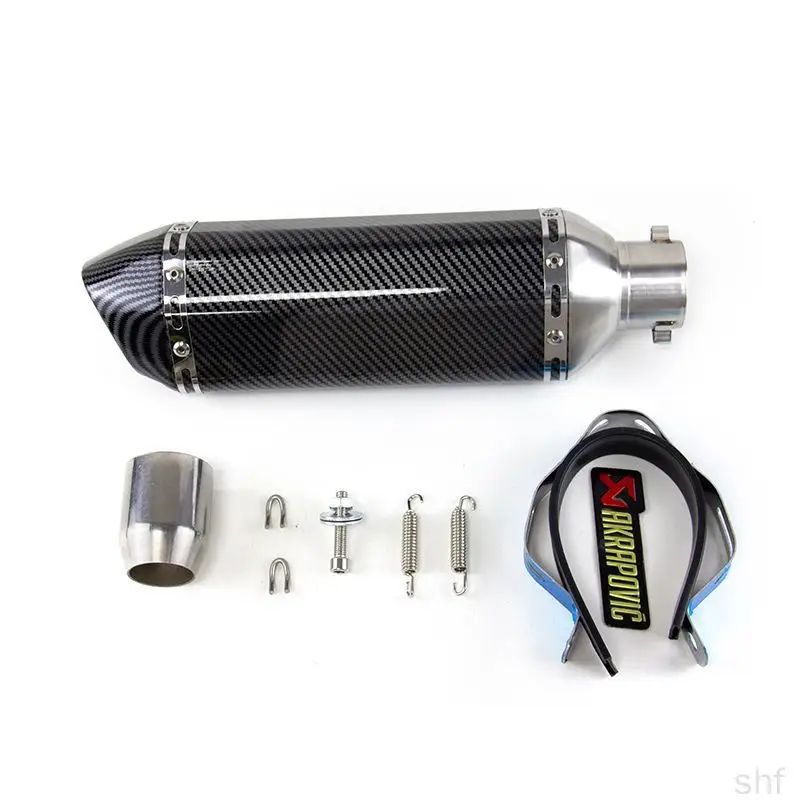 Качественный глушитель Akrapovic Gasoline на мотоцикл, 370 мм-