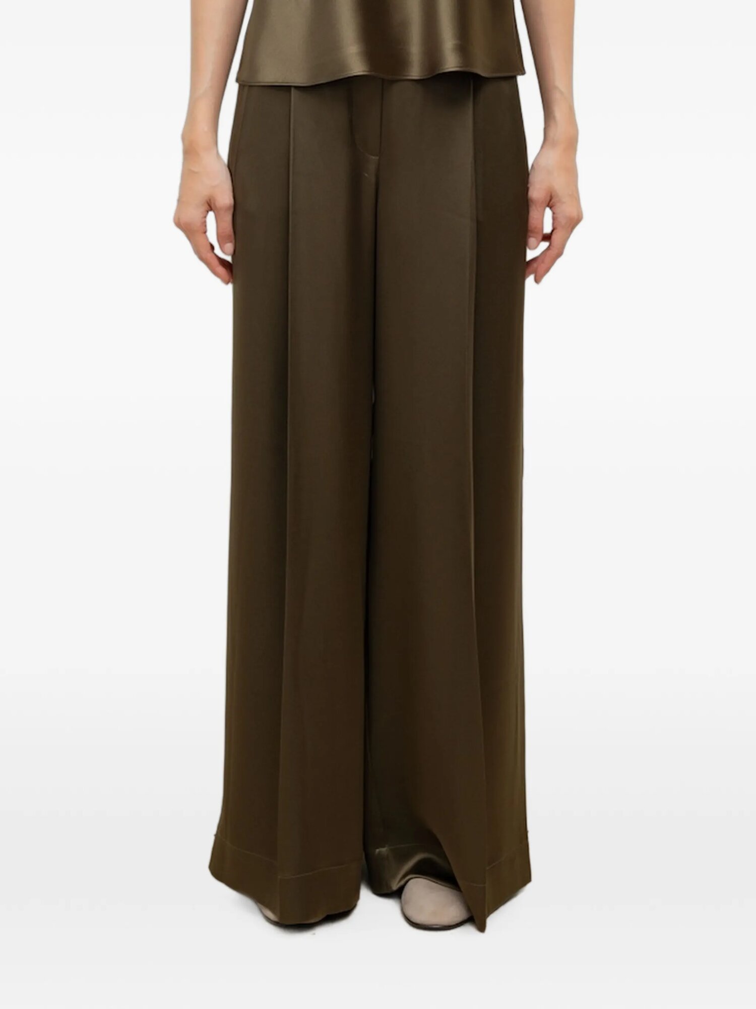 Брюки Leset Satin-finish palazzo pants