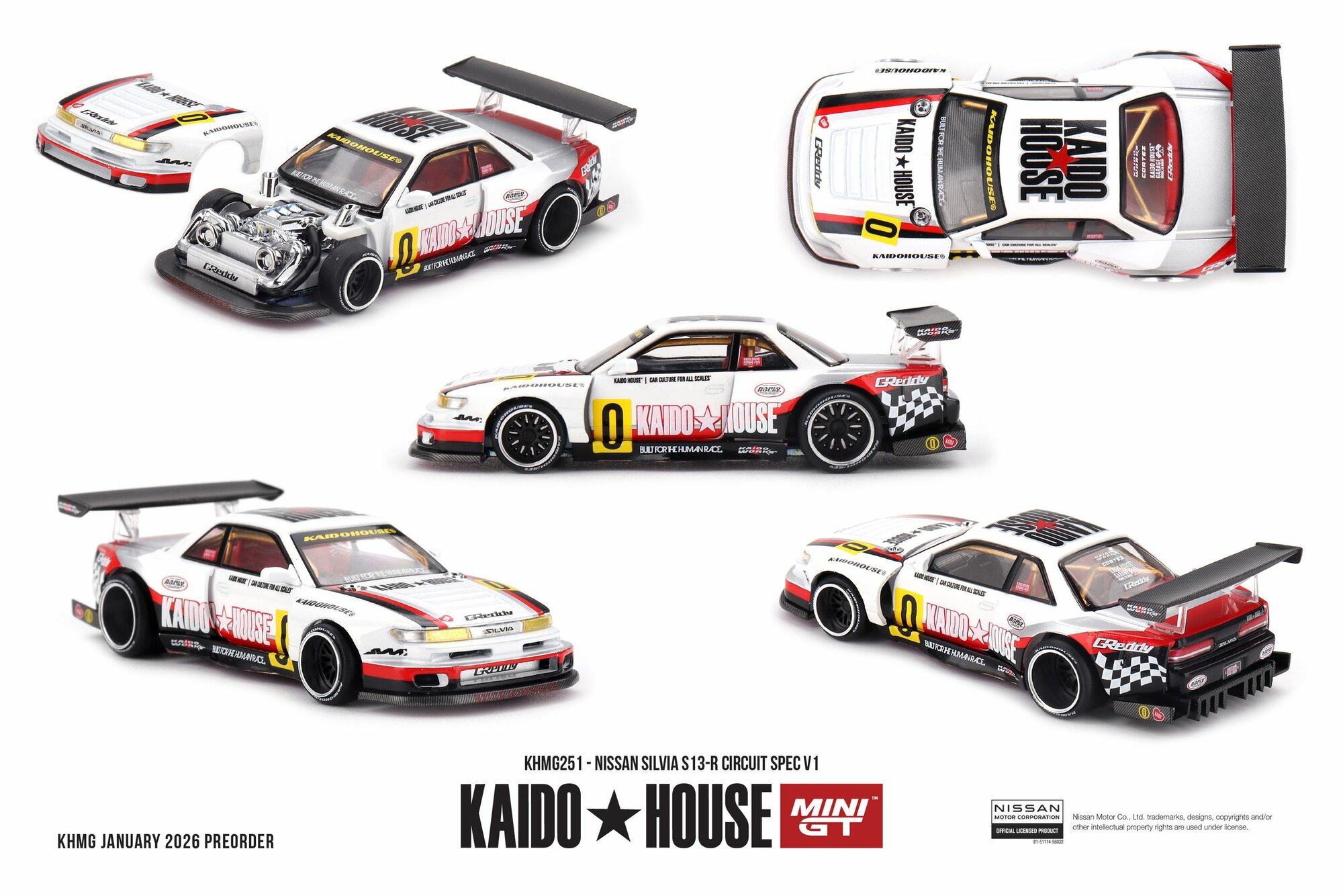 Коллекционная машинка Kaido House x Mini GT 1:64 Nissan Silvia S13-R Circuit Spec V1