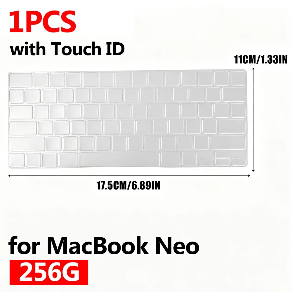 Защитная накладка на клавиатуру BAPPSUS для MacBook Neo 13 дюймов прозрачная 1X With Touch ID