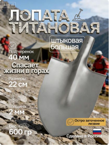 Лопата штыковая 15.33 см без черенка