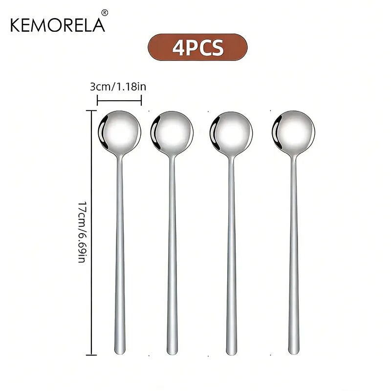 Набор ложек KEMORELA из нержавеющей стали 4 шт. 4PCS-Silvery