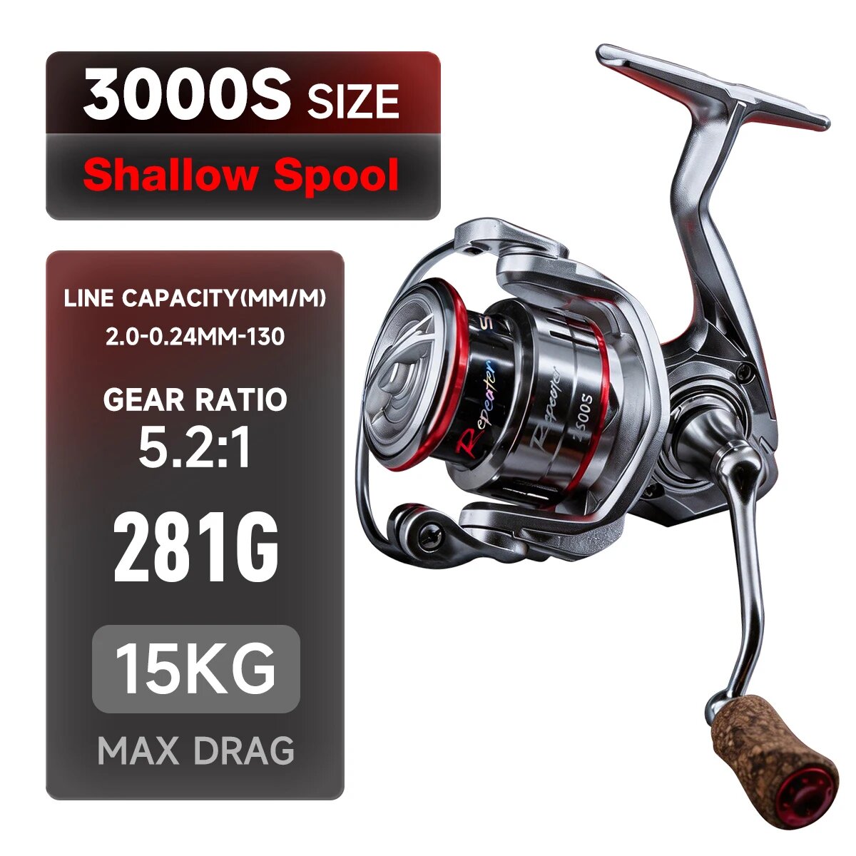 SEASIR Repeater Безынерционная катушка для спиннинга 3000S