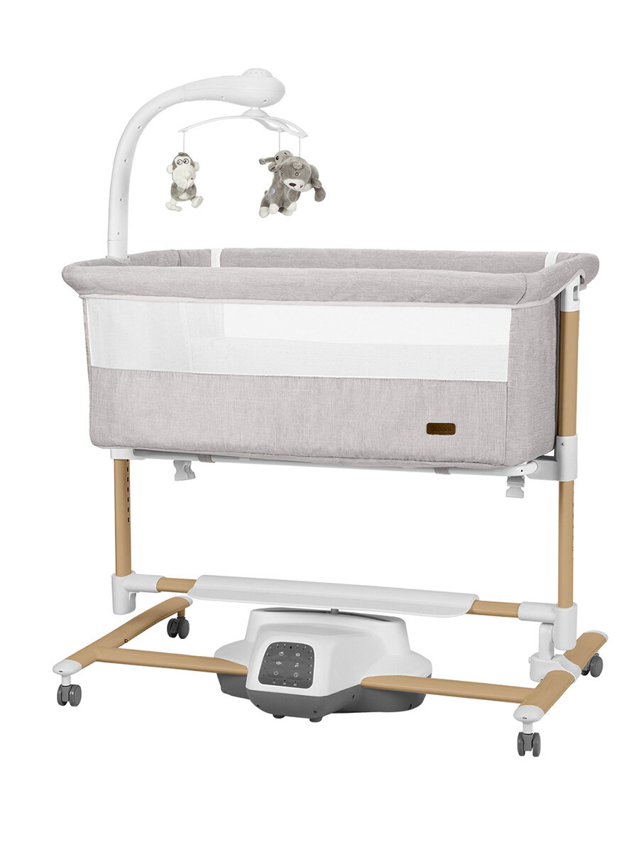 Кроватка CARRELLO Bloom деревянная рама Wooden Бежево-Серый (Silk Beige) CRL-10304
