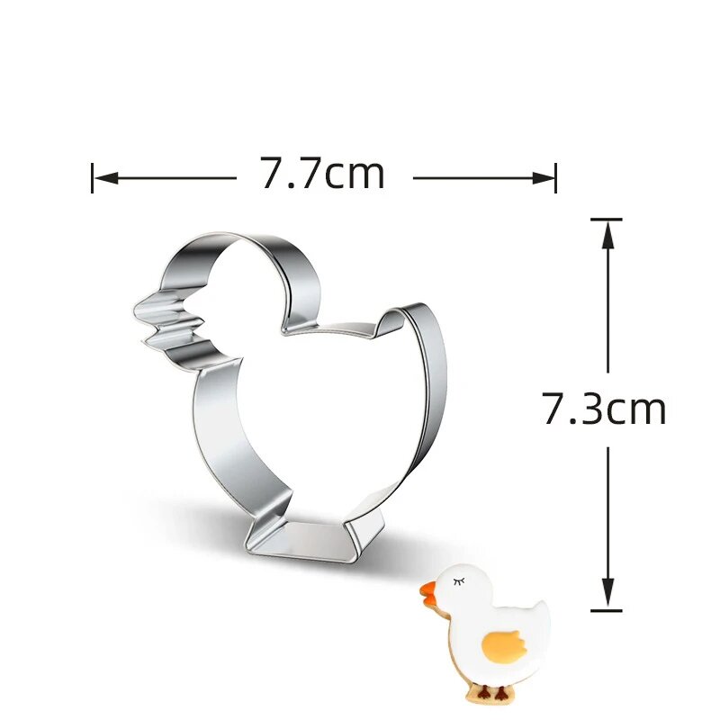 Форма для печенья "Уточка", нержавеющая сталь, 7.7x7.3 см, chick, Оранжевый
