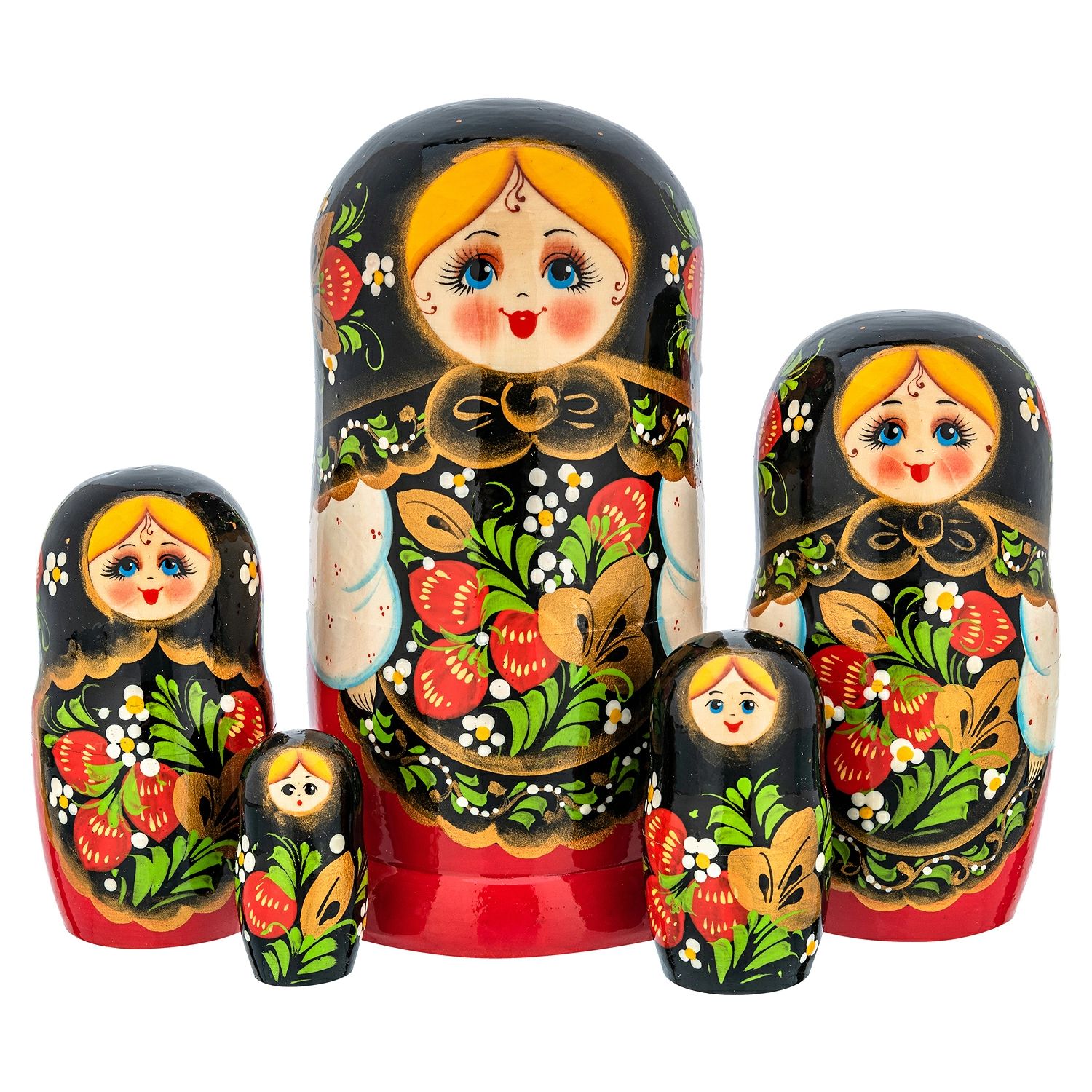 Матрешка "Ягоды" 5 мест, 18 см