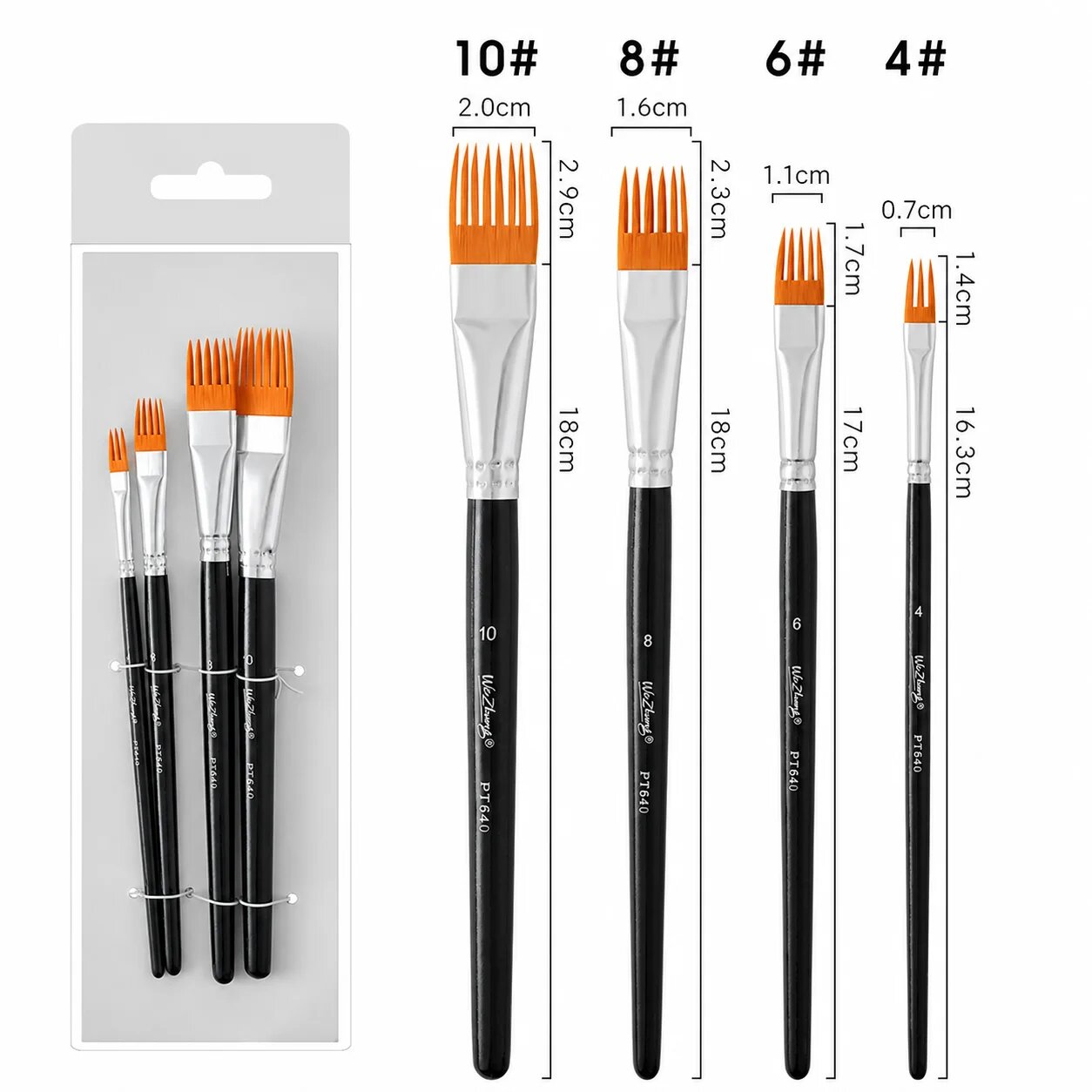Многощетинчатые кисти для рисования, пластиковые, 1 шт. Flat tip