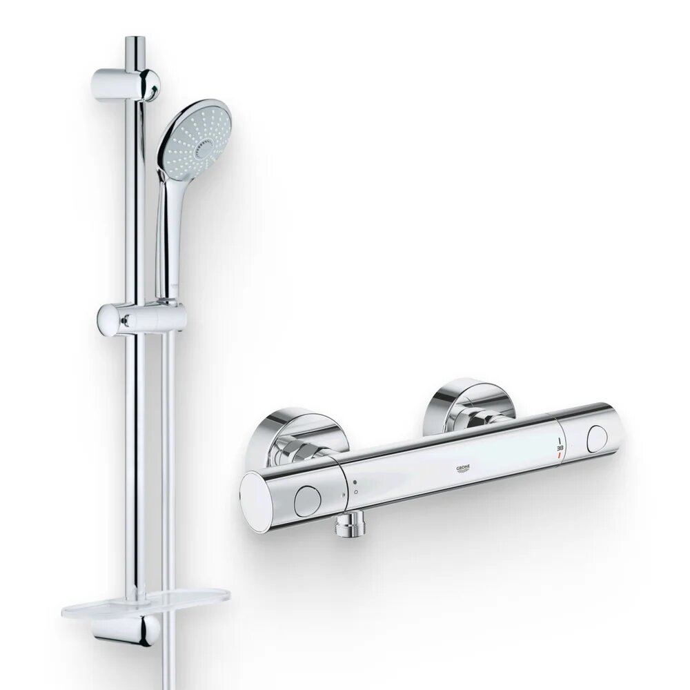 Душевой комплект Смеситель для душа Grohe Grohtherm 800 Cosmopolitan 34765000 с термостатом, хром / Гарнитур Euphoria 110 Massage 27231001