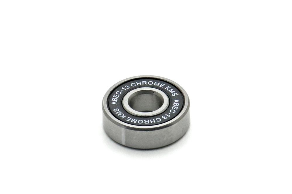 Подшипник колеса на самокат, Abec-13 "KMS" (высокое кач-во, пластиковый пыльник черного цвета)