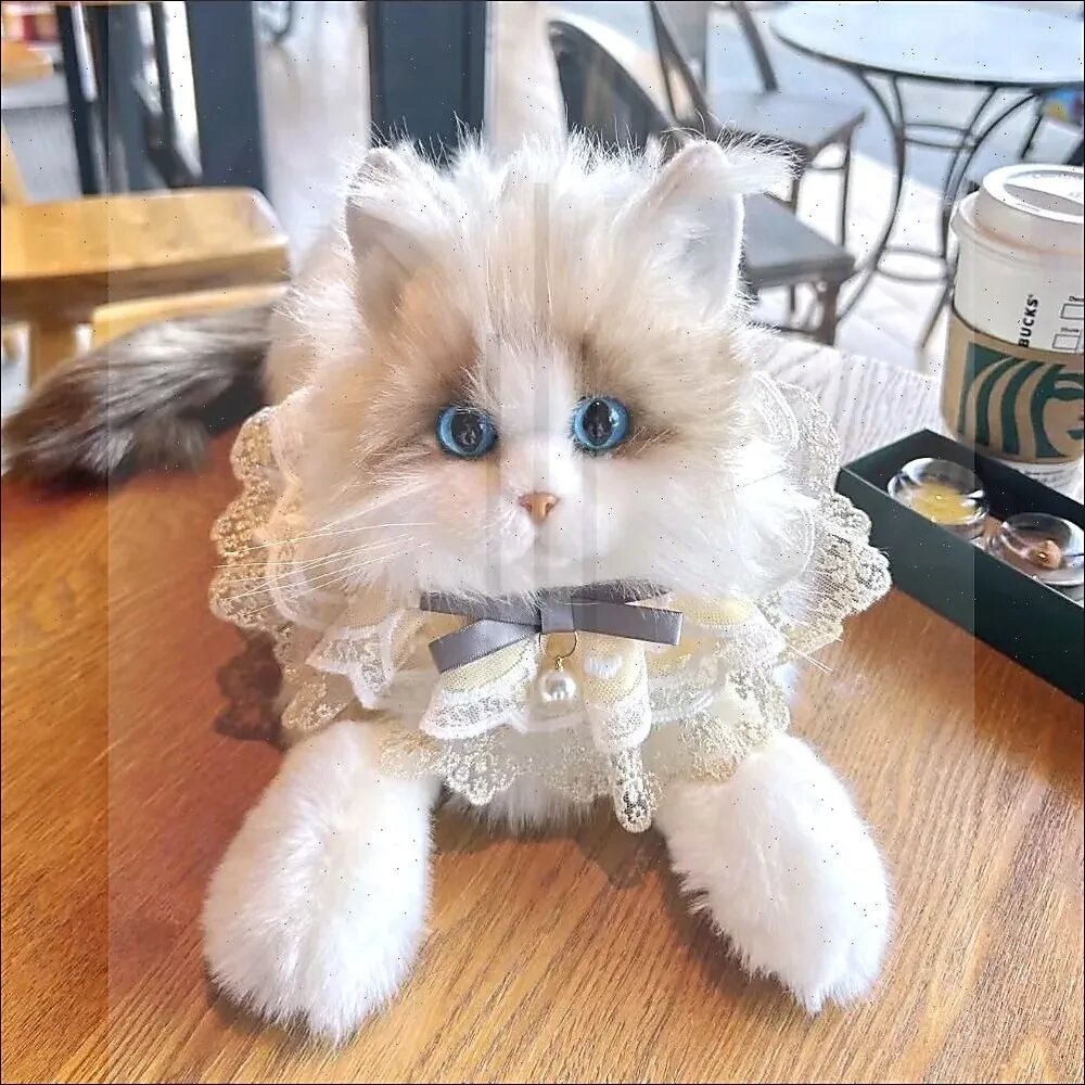 Реалистичная Мягкая Игрушка, Кот Рэгдолл, Со Сменными Воротничками