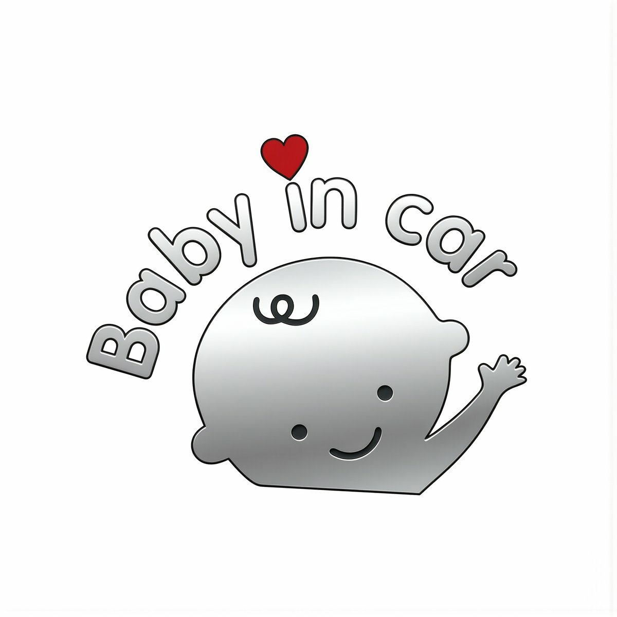 Наклейка на стекло автомобиля Baby in car отражающая мультяшный дизайн с малышом радужный цвет лазерный эффект размер 16 на 13 см