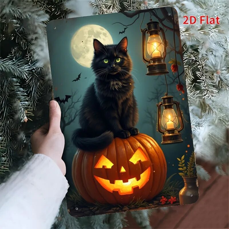 20*30 см Металлическая табличка Хэллоуин, праздничный сувенир, настенное украшение для внутренних помещений