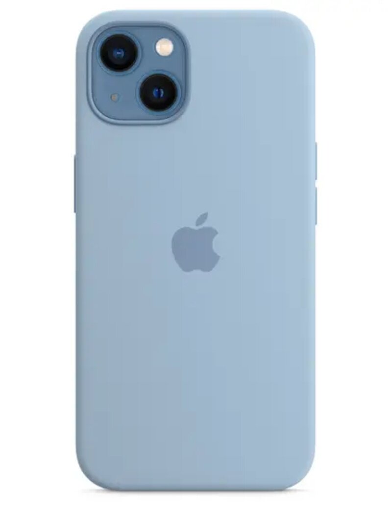 Силиконовый чехол с MagSafe для Apple iPhone 13, оттенок голубой туман