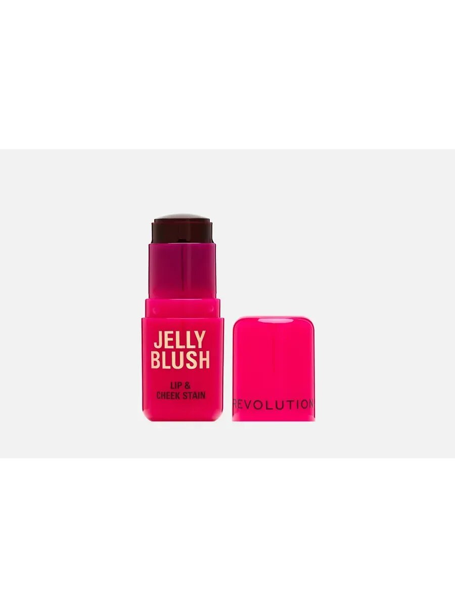 #MakeUp Revolution Jelly Blush Stick cтик для губ и щек 5.5г Cherry red#