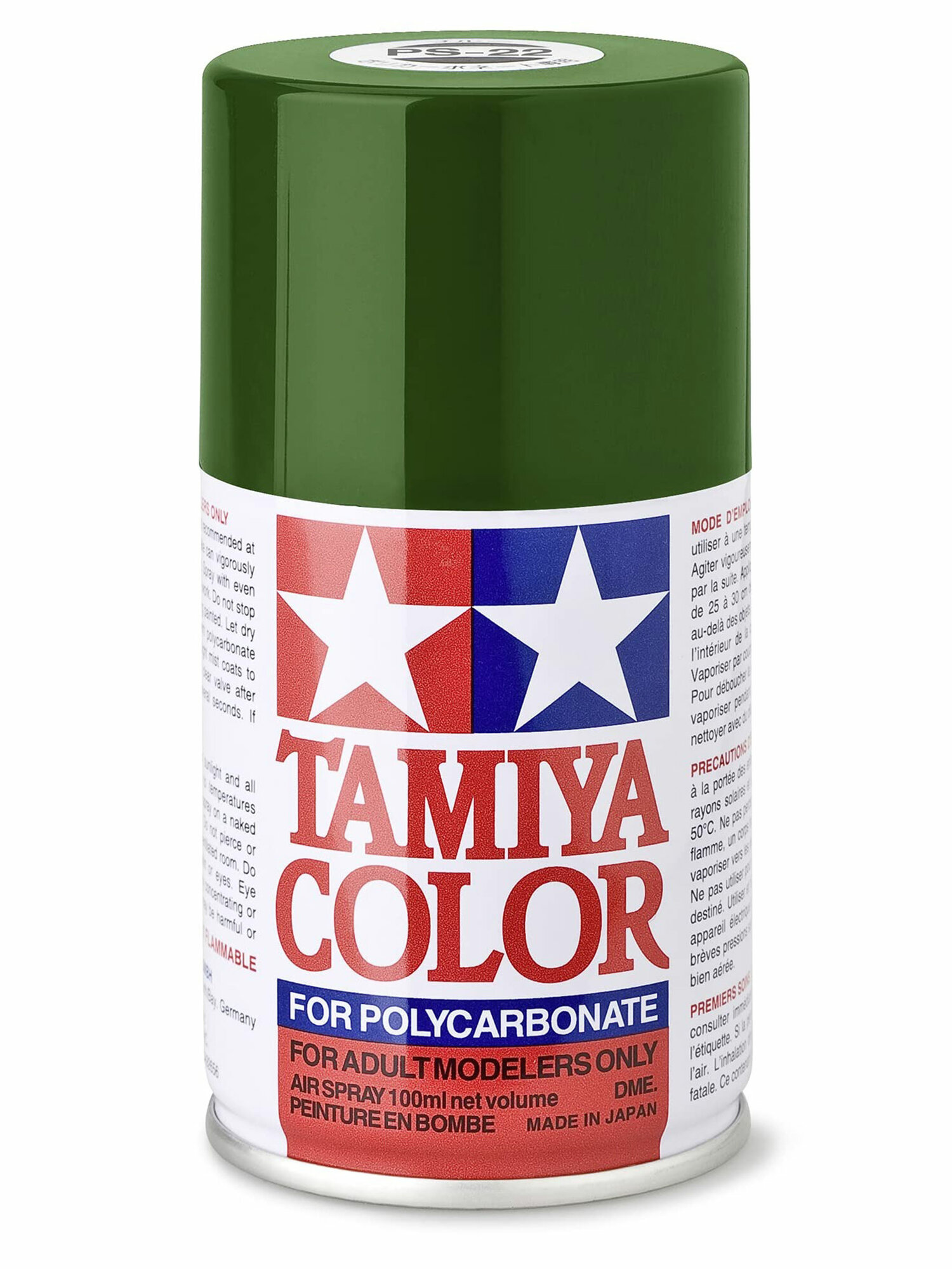 Краска аэрозольная для поликарбонатных моделей Tamiya Color PS-22 Racing Green 86022 глянцевая, 100 мл