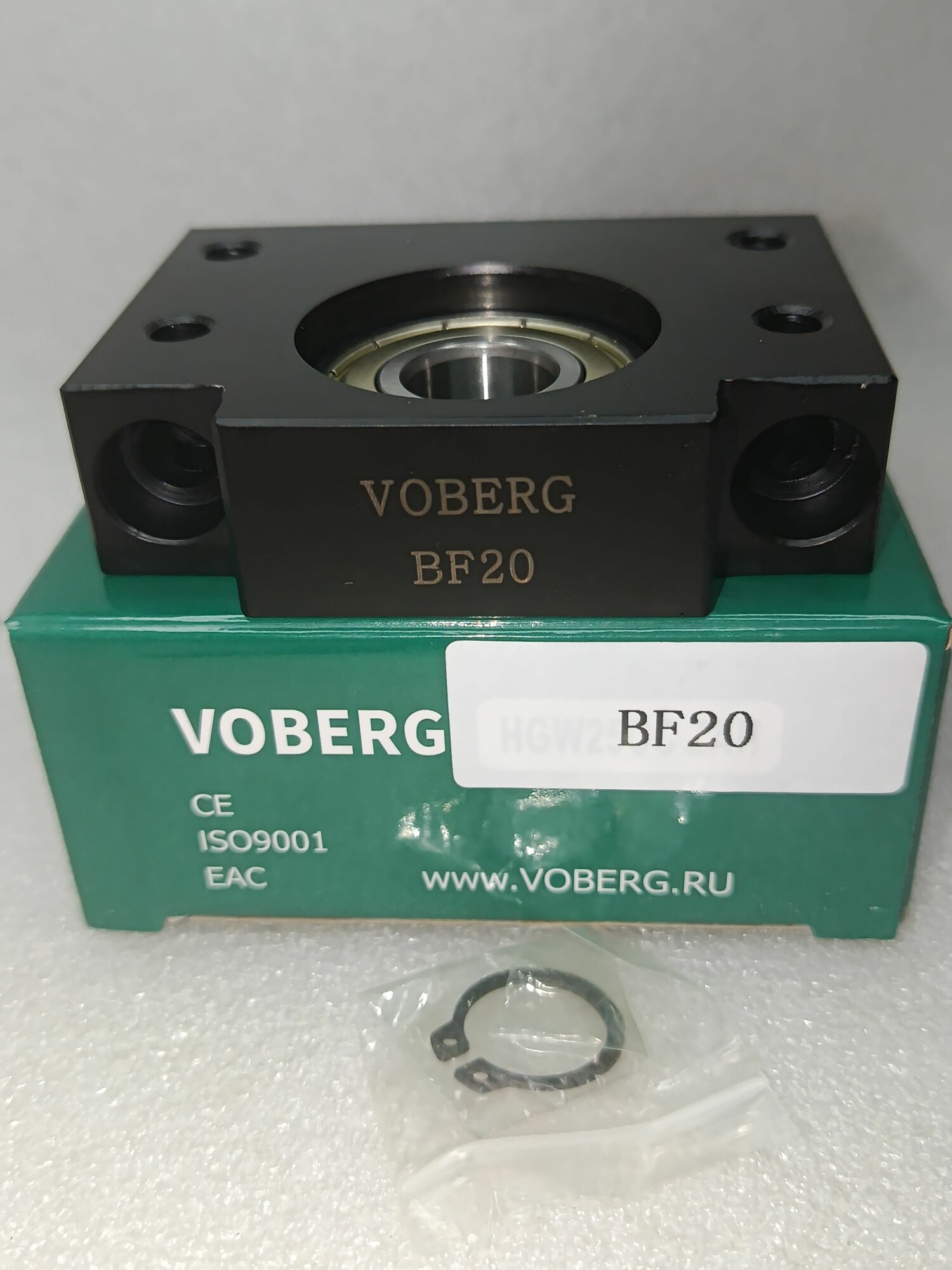 Опорный блок VOBERG "BF20", для ШВП, внутренний диаметр 20мм, сталь