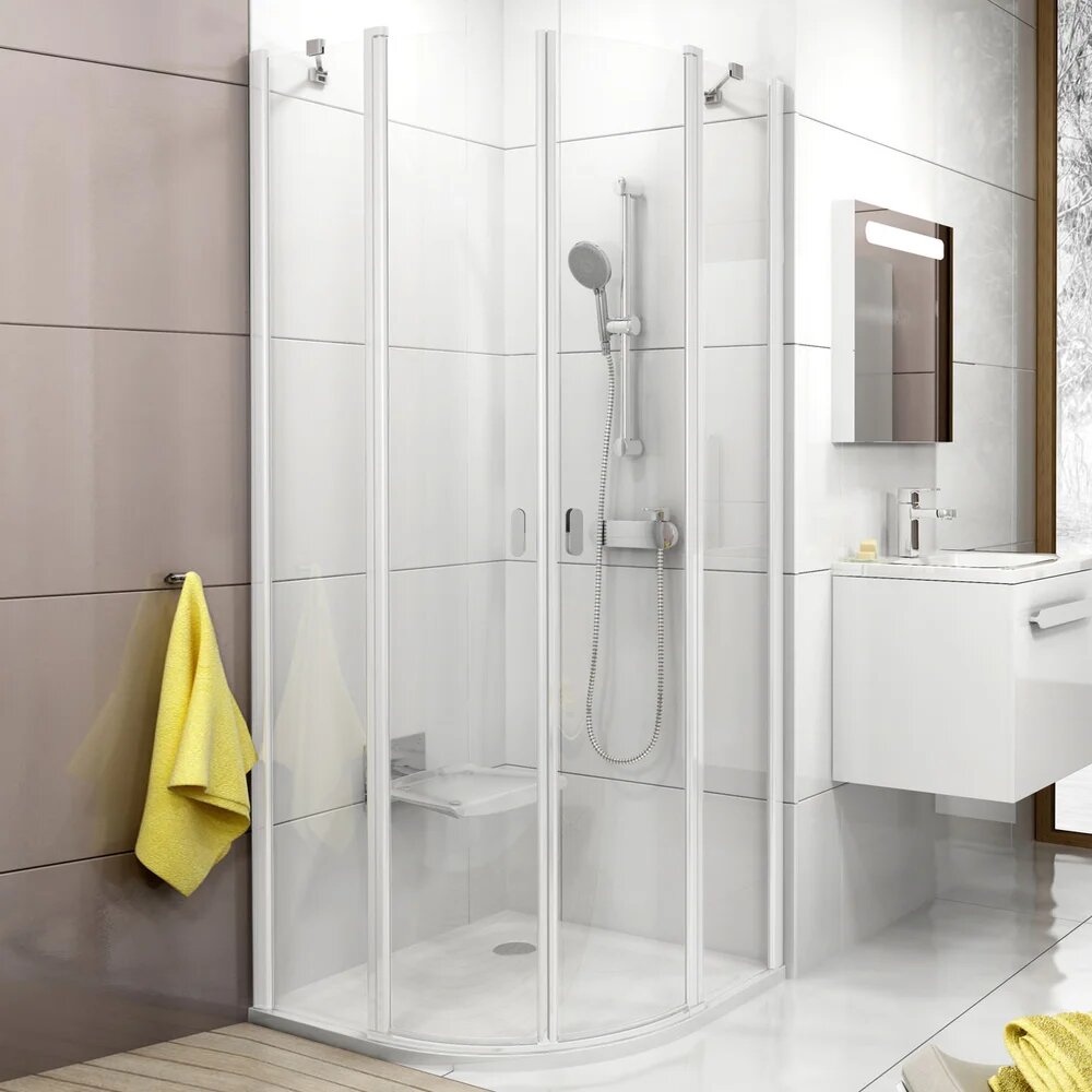 Душевой уголок Ravak Chrome CSKK4-80 без поддона, 80x80, с распашными дверями, белый