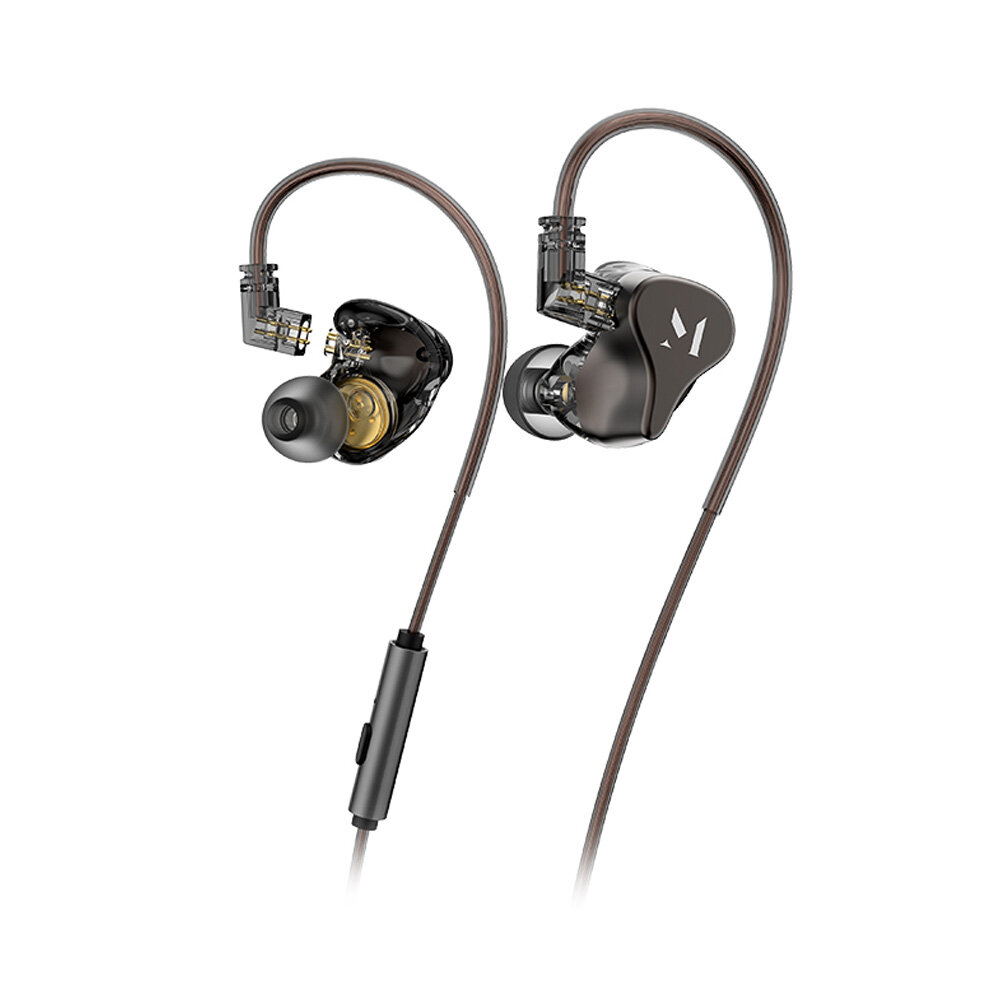 Music Public Kingdom наушники проводные IEM110M with mic внутриканальные с динамическим драйвером темно-серые
