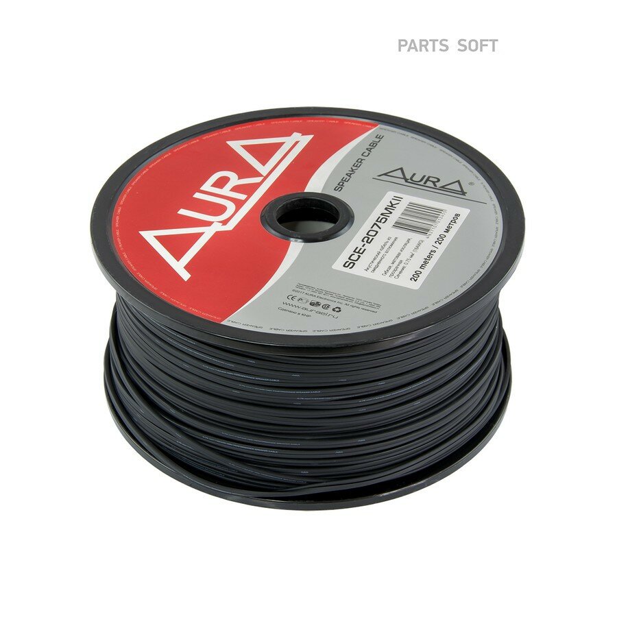 Кабель акустический 18AWG AURA 2х0,75мм2 черный SCE-2075MKII от официального дистрибьютора, AURA, артикул SCE2075MKII