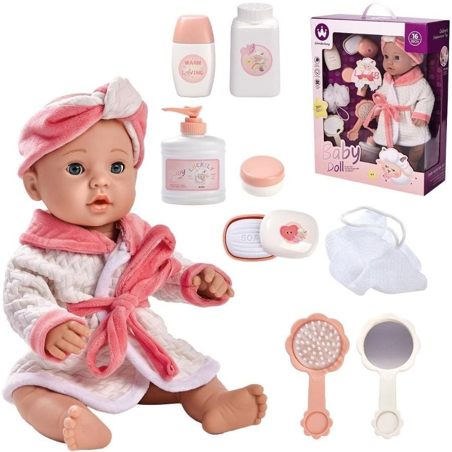 Кукла Trifox Warm Loving Baby Doll с аксессуарами, 40 см, розово-белый