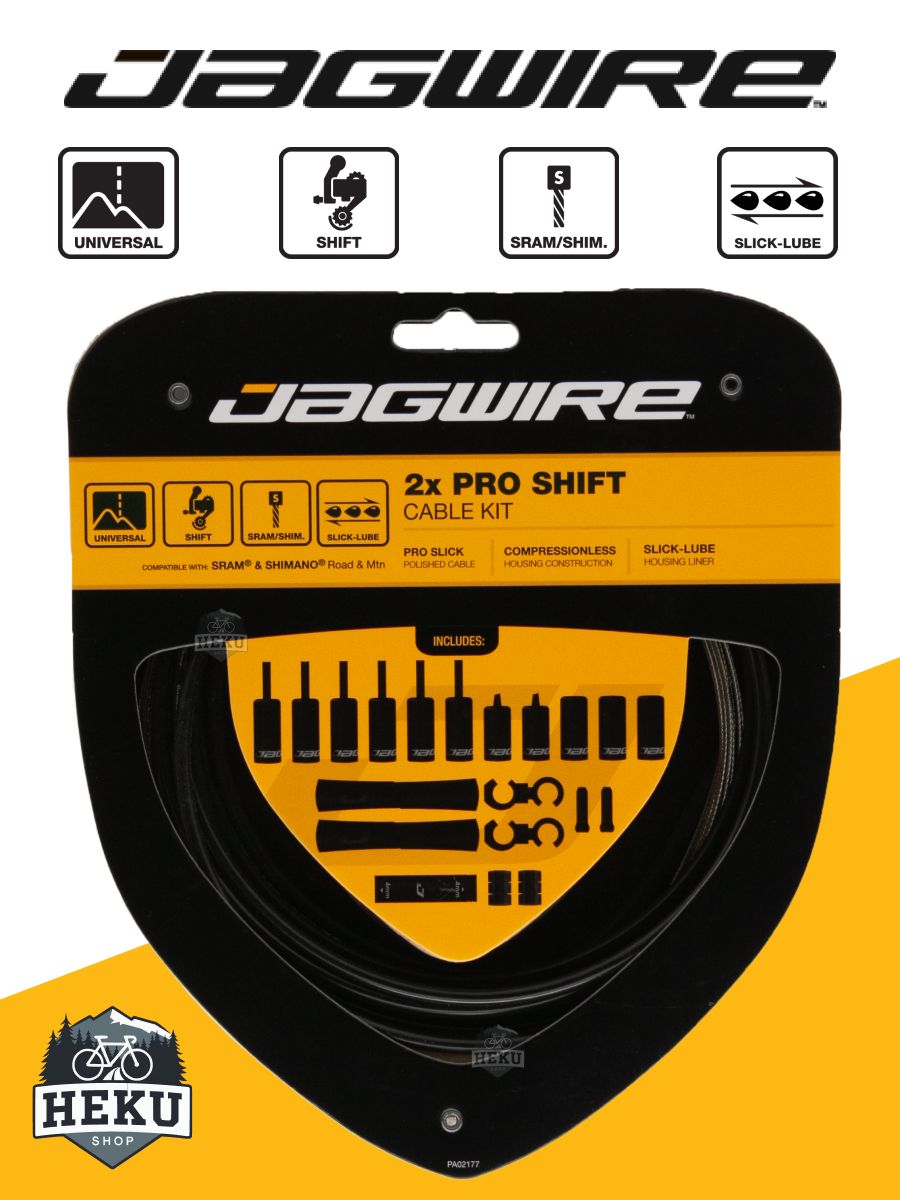 Набор рубашек и тросиков переключения передач велосипеда Jagwire Pro Shift Kit 2X Black (чёрный)