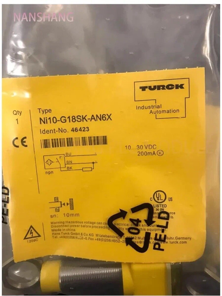 Новый оригинал Датчик приближения TURCK Ni10-G18SK-AN6X 46423