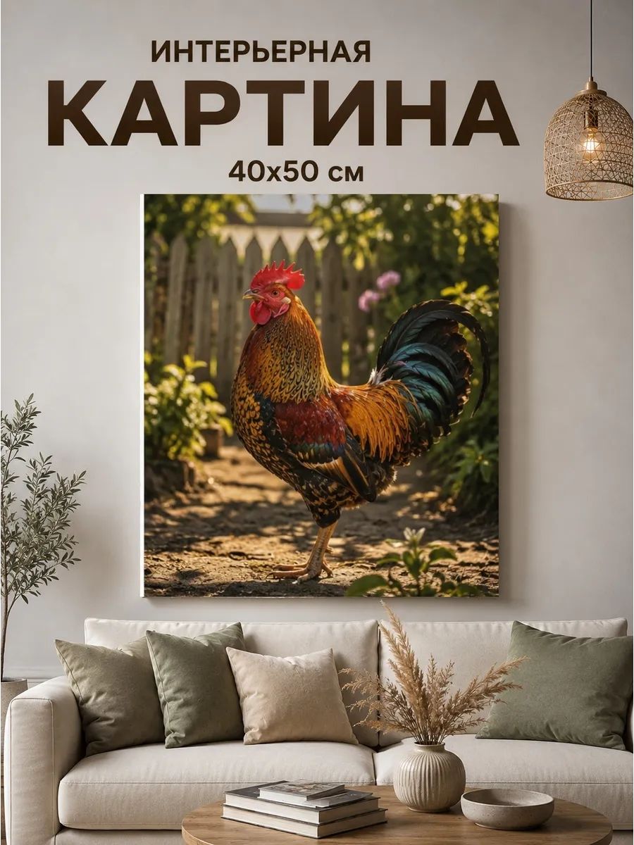 Картина на холсте интерьерная 40x50 Утренний голос двора