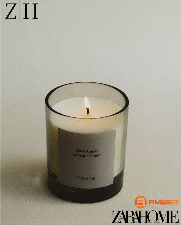 ZARA HOME Свеча ароматическая "DARK AMBER 200G" 8 см х 9 см 1 шт-