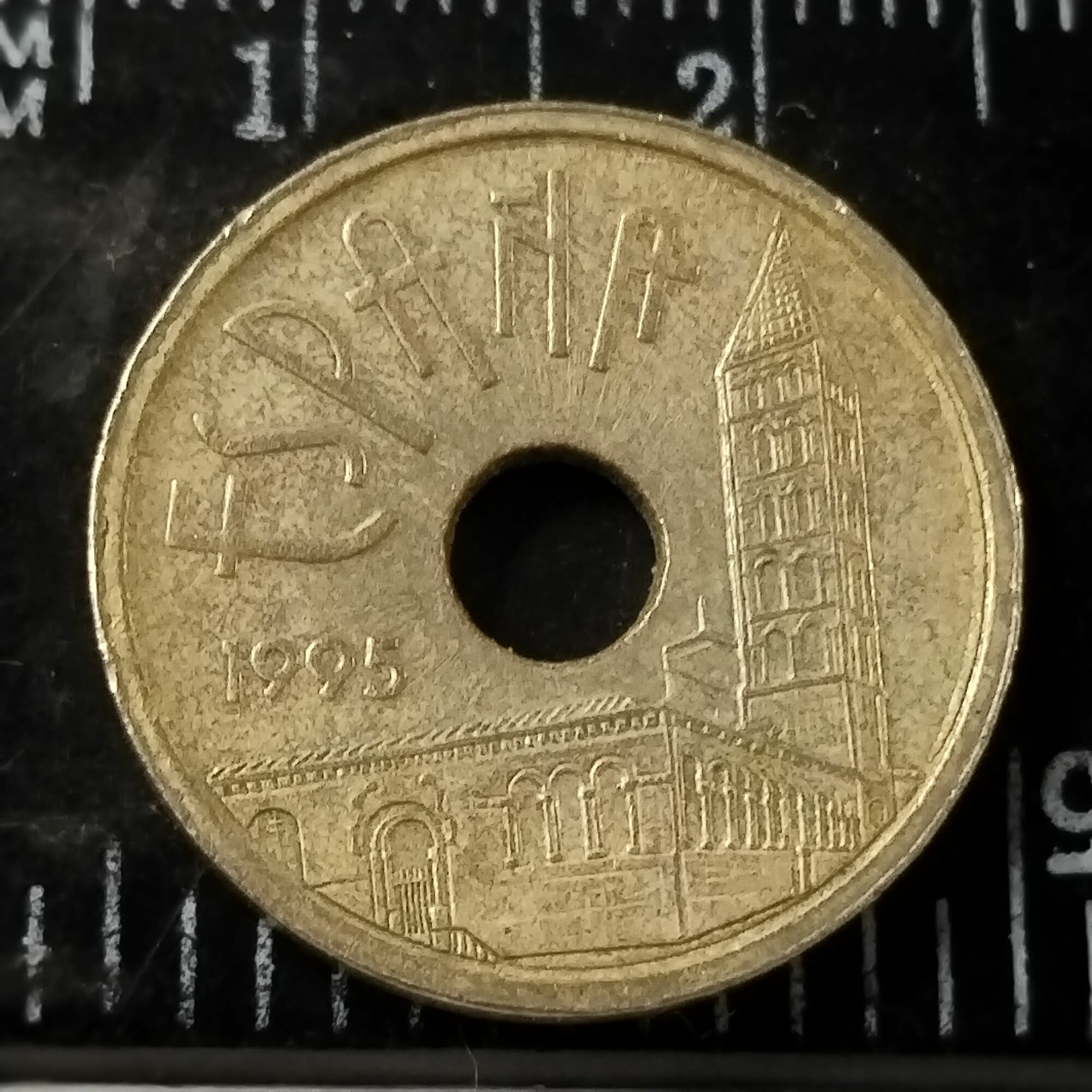 Испания 25 песет 1995. Провинции Кастилия и Леон. Король Хуан Карлос. XF