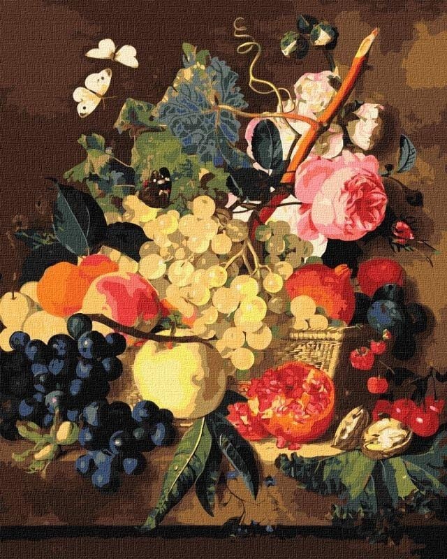 Набор для рисования, росписи Ideyka Корзина с фруктами, 40x50 см